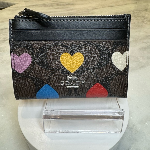 Coach | Accessories | Nwt Coach Signature Canvas Leather Heart Card ...